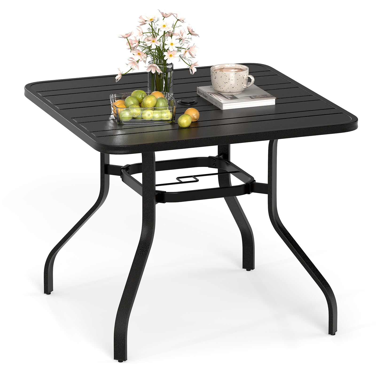 Giantex 37 Inch Outdoor Dining Table, Patio Metal Table – Giantexus
