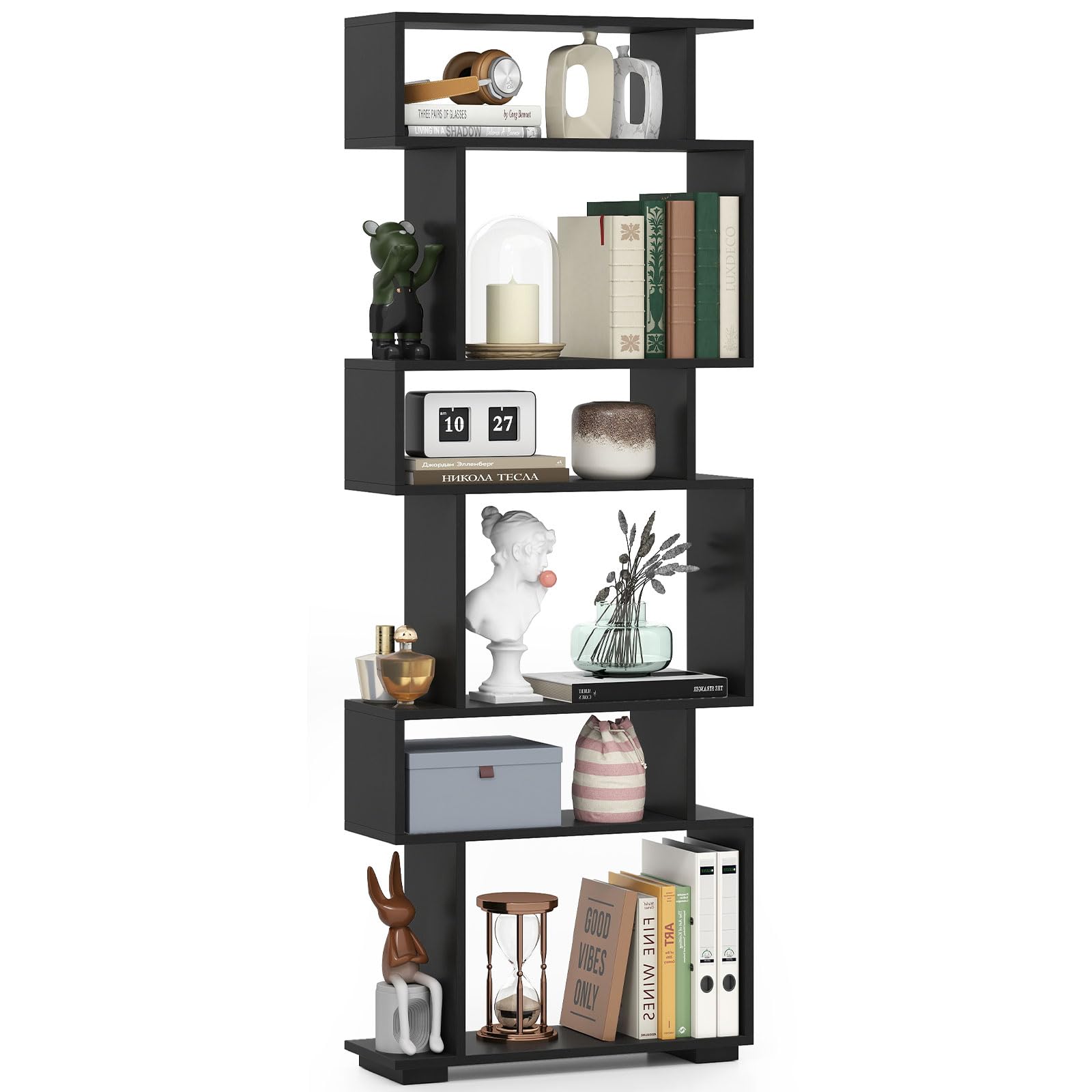 Giantex S Shaped Bookcase with 2 Anti Tipping Kits – Giantexus