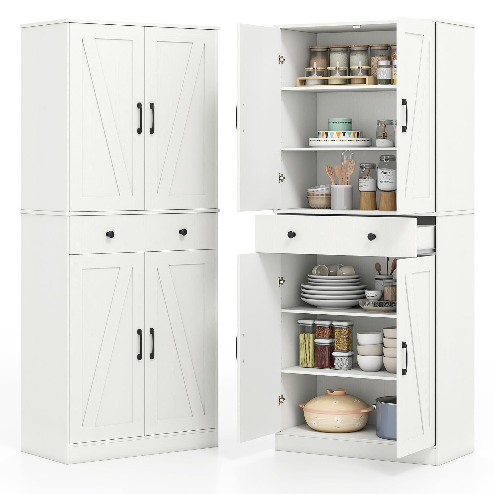 Giantex 72" Tall Kitchen Pantry Cabinet for Living Room – Giantexus