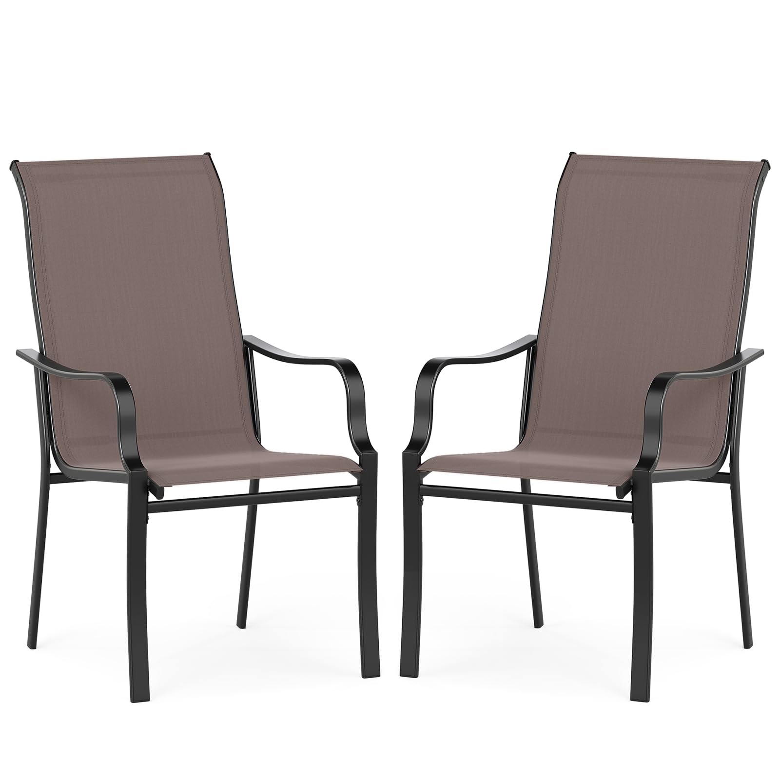 Giantex High Backrest Outdoor Chairs with Wide Seat All-Weather Mesh F ...