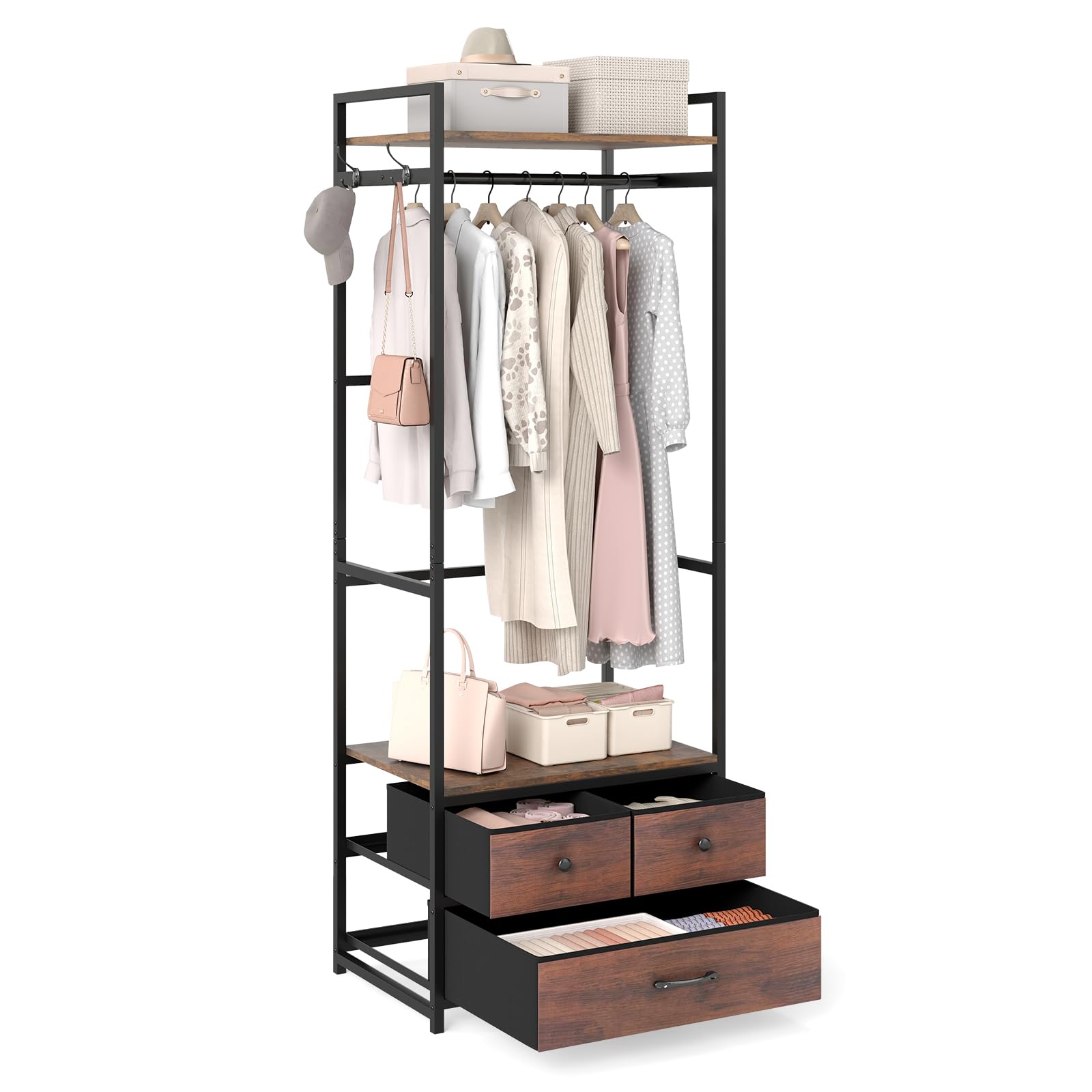Giantex Clothes Rack with Drawers for Living Room – Giantexus